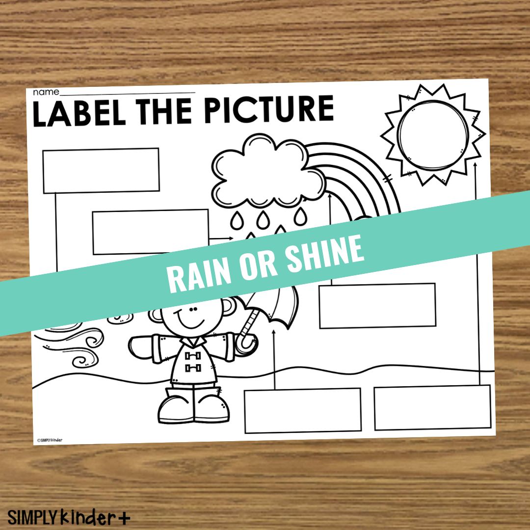 Weather Word Bank Writing Center - Simply Kinder + Printable Membership