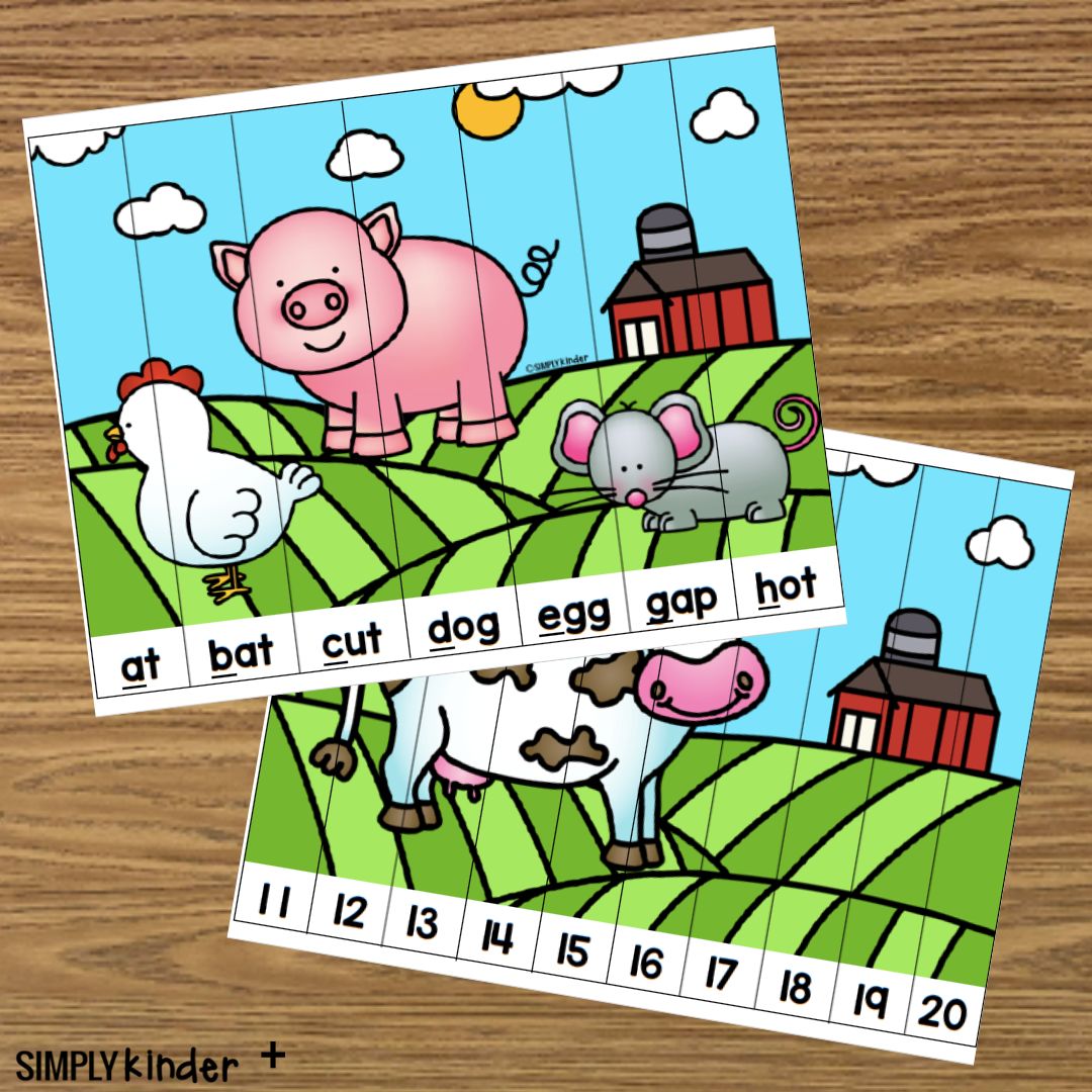 Farm Picture Puzzles - Simply Kinder + Printable Membership