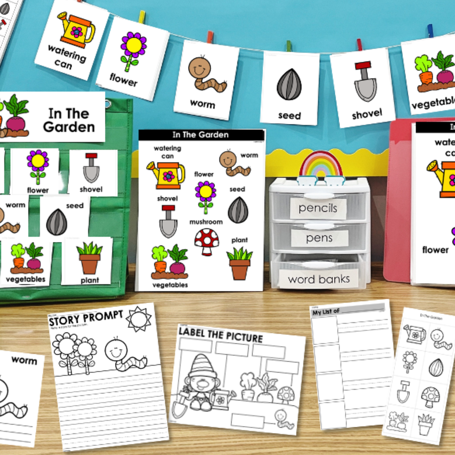 In The Garden Word Bank Writing Center - Simply Kinder + Printable ...