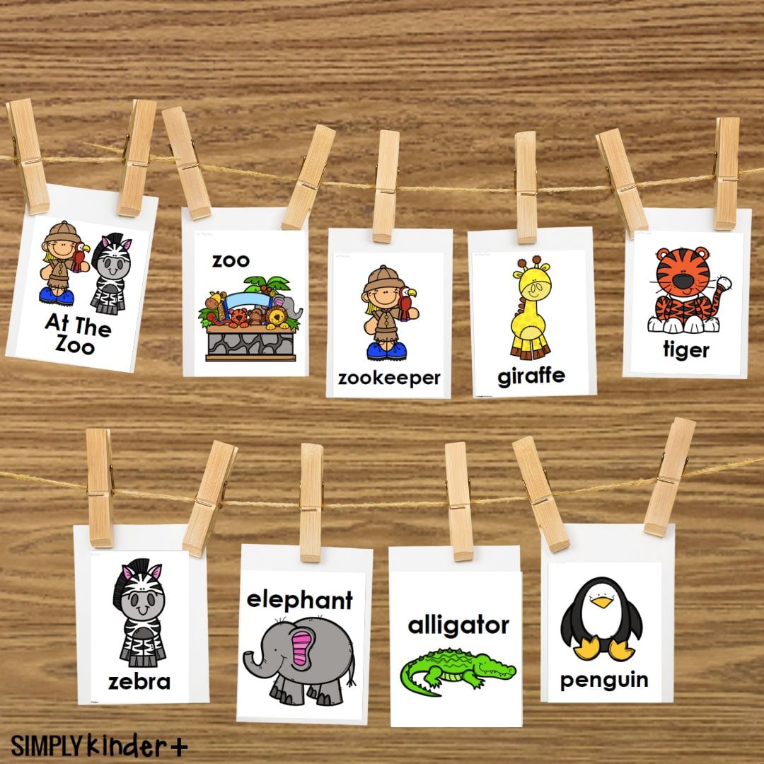 At The Zoo Word Bank Writing Center - Simply Kinder + Printable Membership