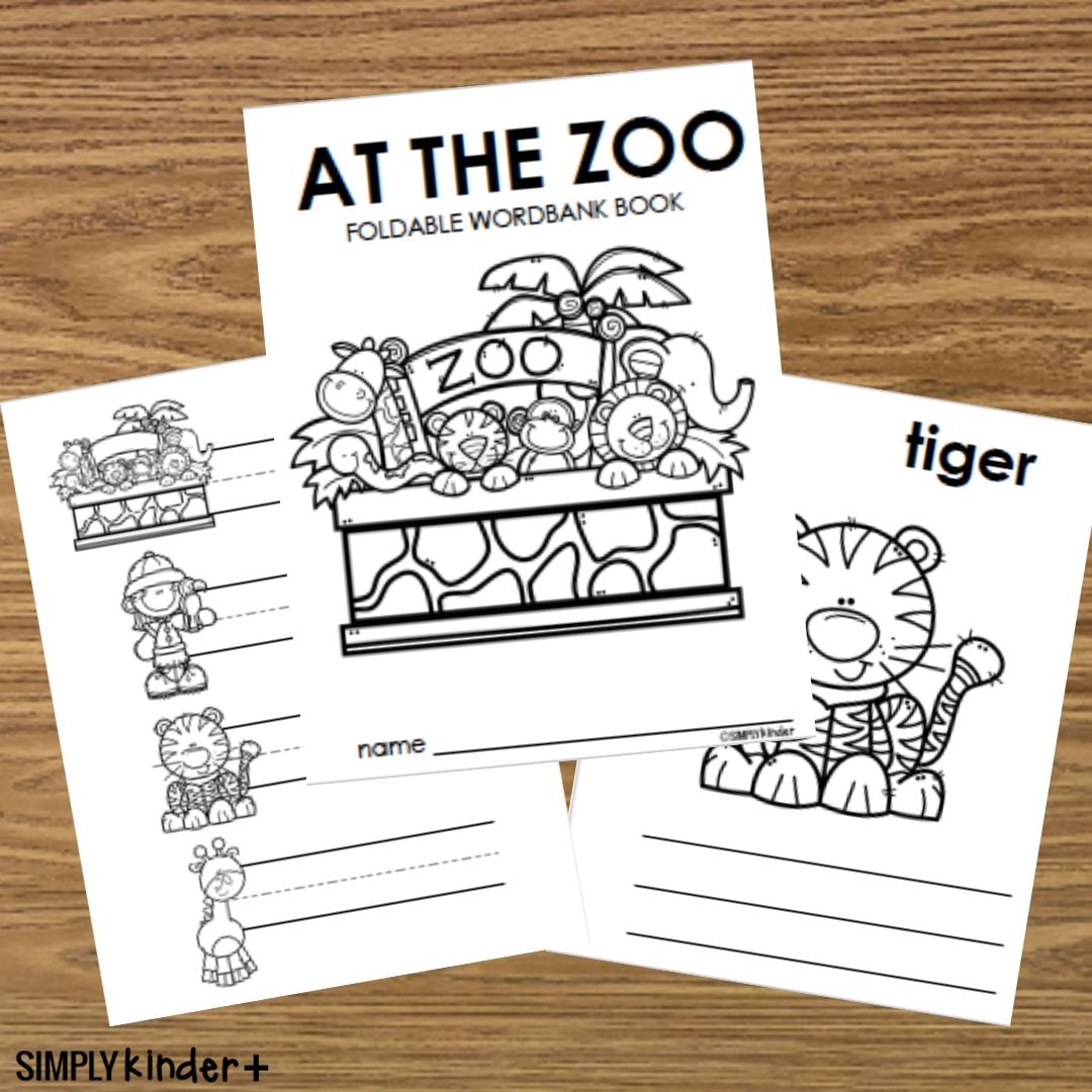 At The Zoo Word Bank Writing Center - Simply Kinder + Printable Membership
