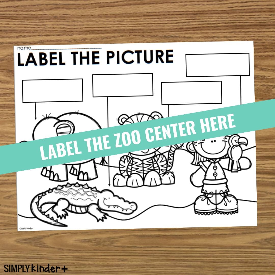 At The Zoo Word Bank Writing Center - Simply Kinder + Printable Membership