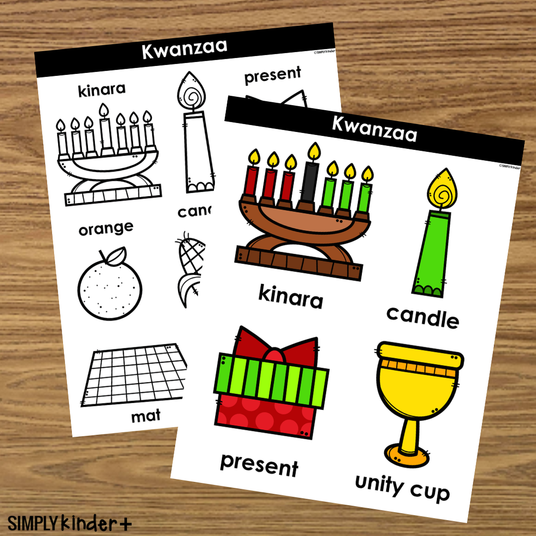Kwanzaa Word Bank Writing Center - Simply Kinder + Printable Membership
