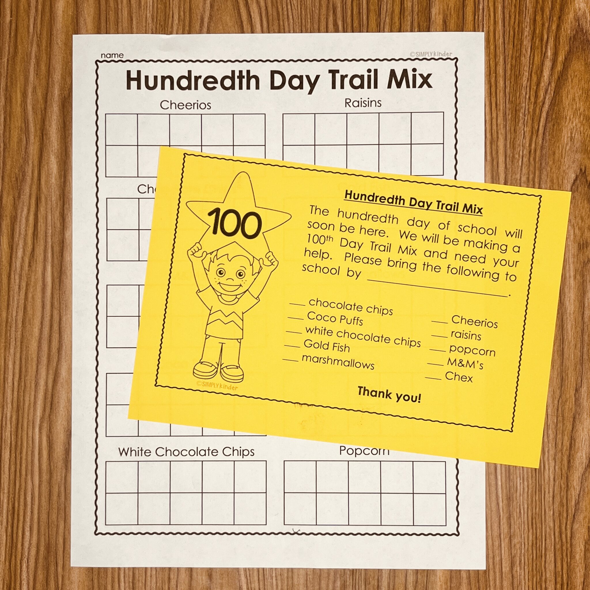 100th Day Trail Mix - 100th Day of School Activities - Simply Kinder ...