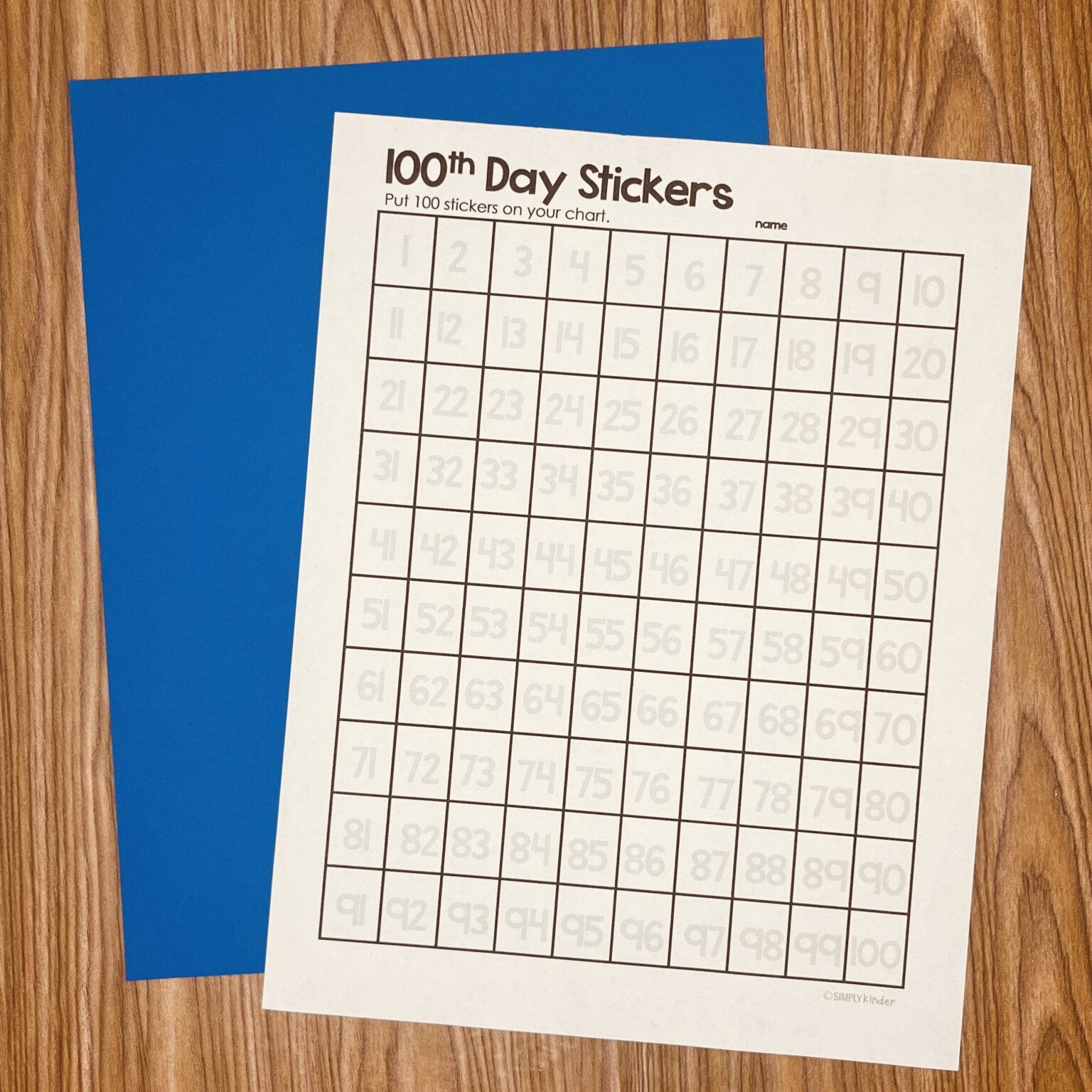 100th Day Stickers Chart- 100th Day of School Activities - Simply ...
