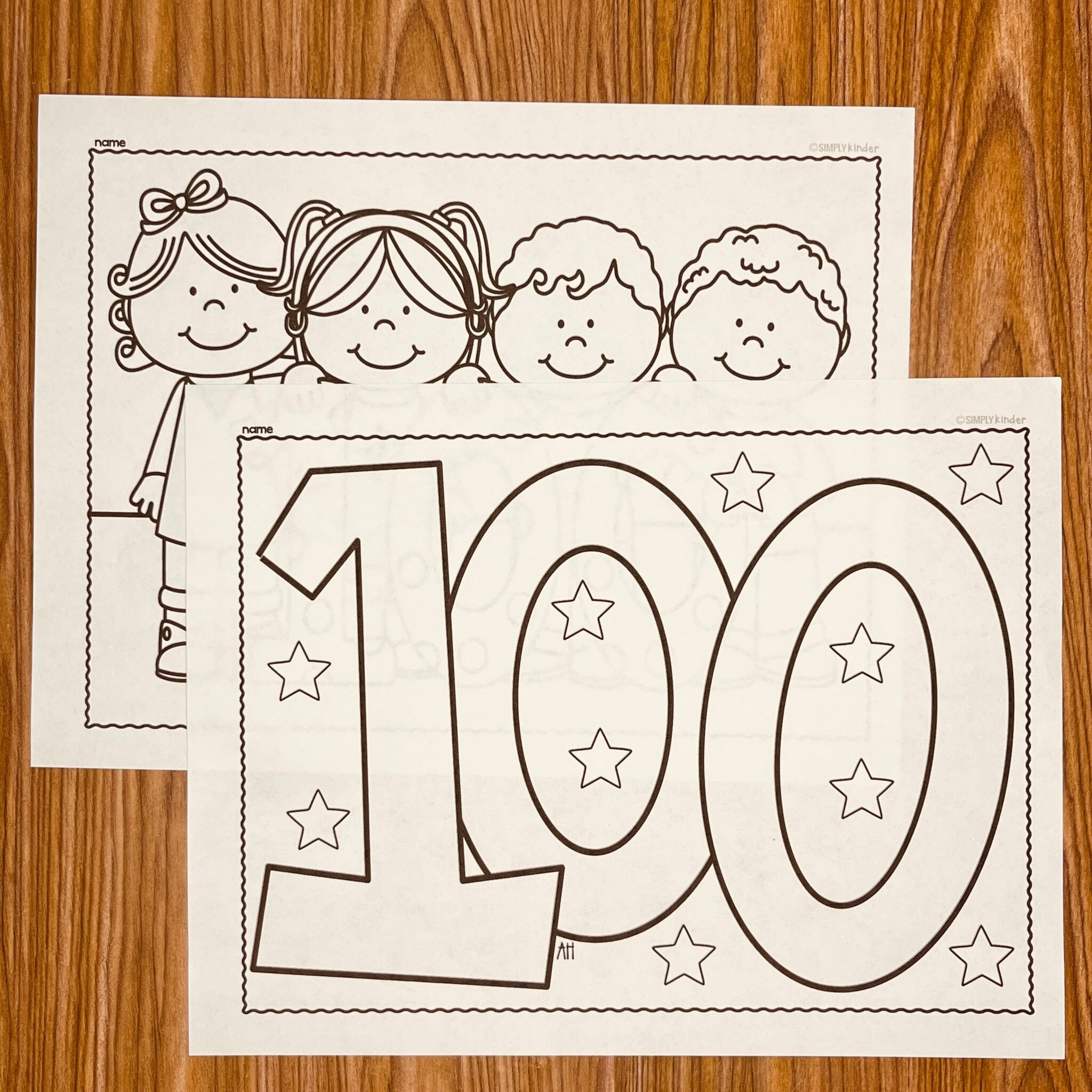 100th Day Coloring Pages - 100th Day of School Activities - Simply ...