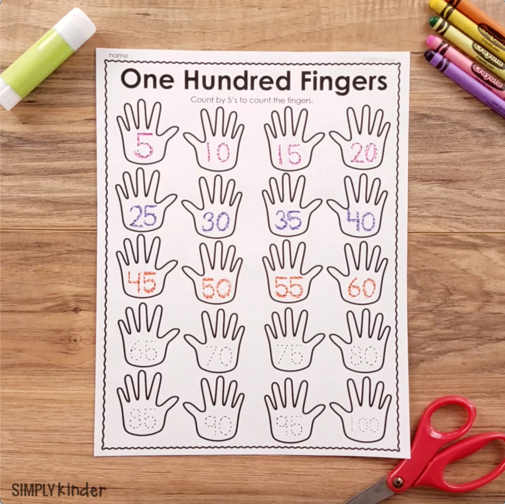 100th Day Counting by 5s- 100th Day of School Activities - Simply ...