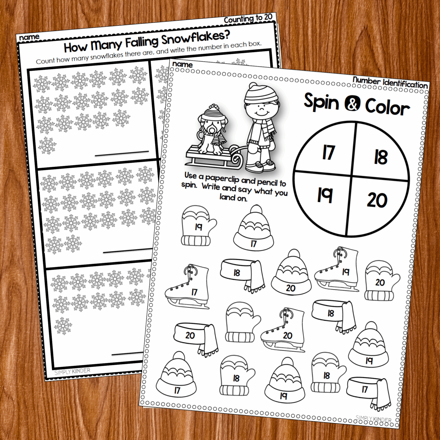 No-Prep Winter Counting Printables - Simply Kinder + Printable Membership