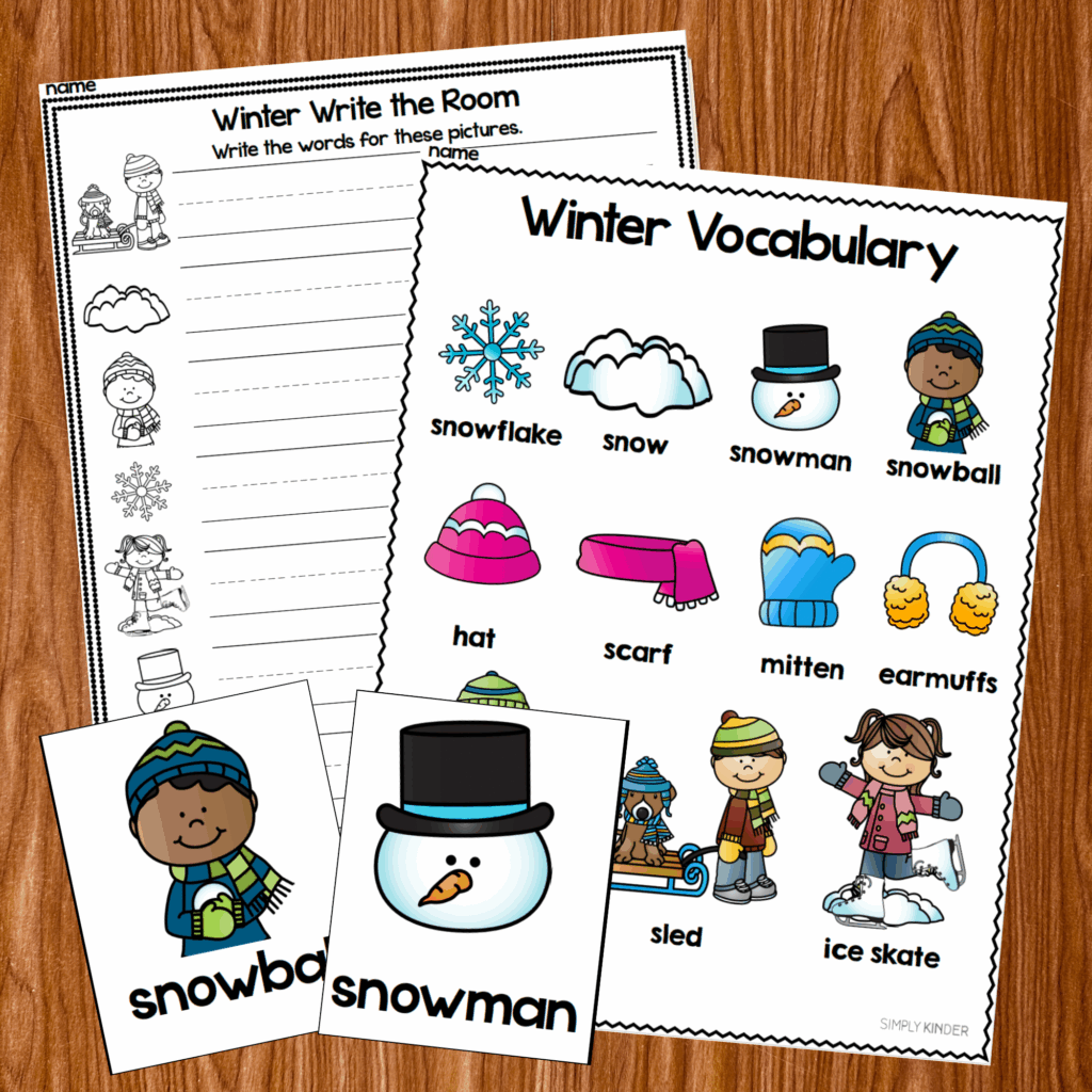 Winter Vocabulary- No-Prep Winter Printable - Simply Kinder + Printable ...