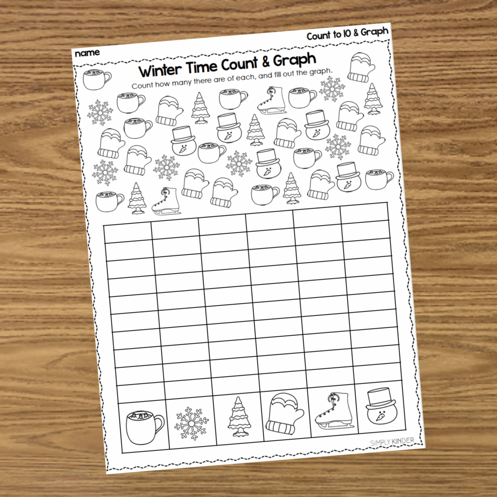 No-Prep Winter Graph Printable - Simply Kinder + Printable Membership