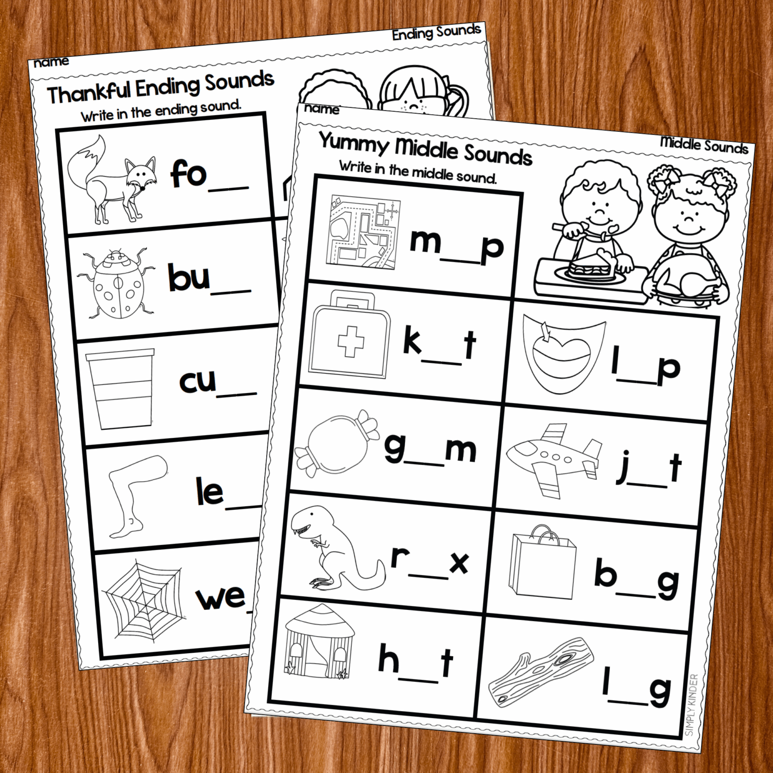Thanksgiving No Prep Sound Isolation Printables - Simply Kinder ...