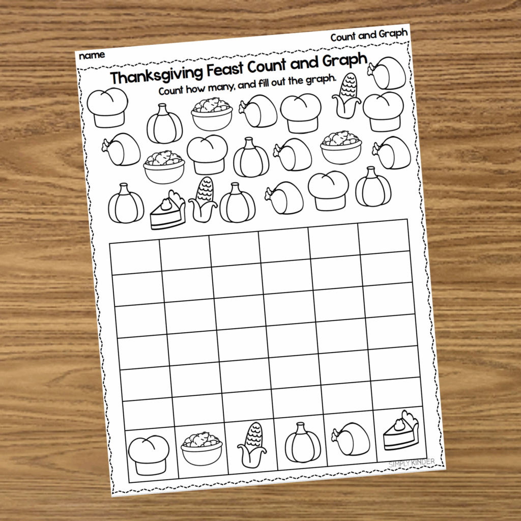 Thanksgiving No Prep Graph - Simply Kinder + Printable Membership