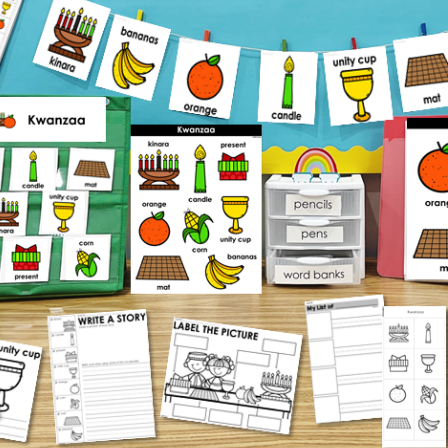 Kwanzaa Word Bank Writing Center - Simply Kinder + Printable Membership