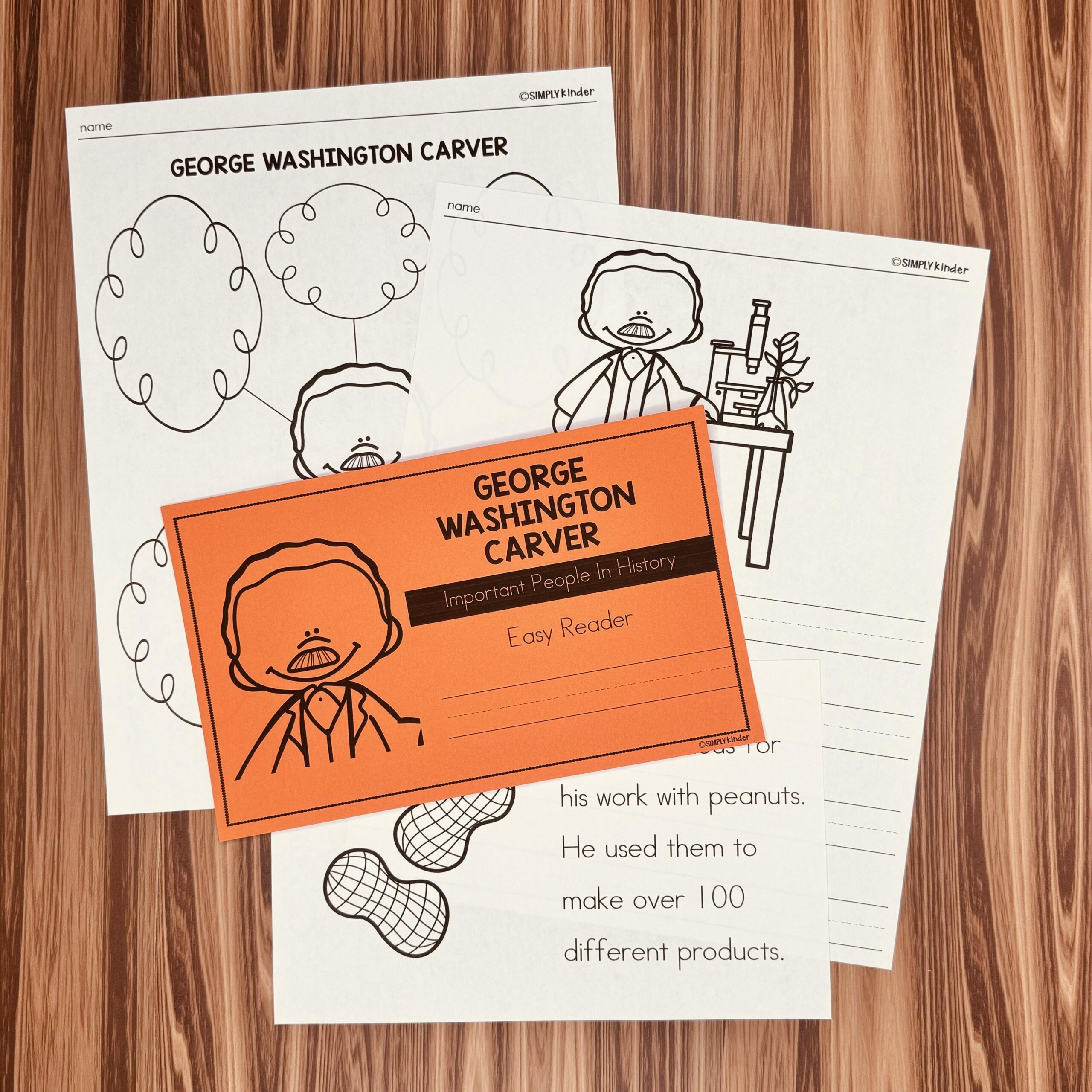 George Washington Carver Easy Reader & Activities - Simply Kinder ...