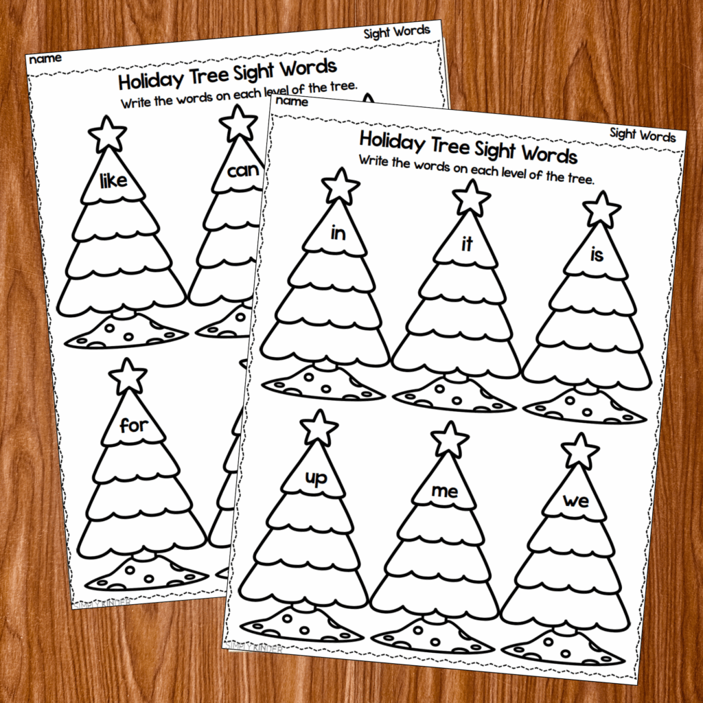 No-Prep Winter Sight Word Printables - Simply Kinder + Printable Membership