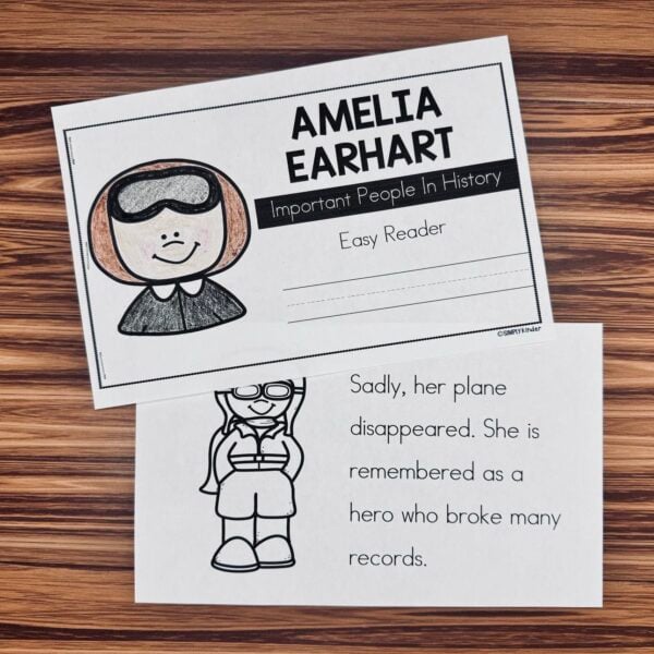 Amelia Earhart Easy Reader & Activities - Simply Kinder + Printable ...