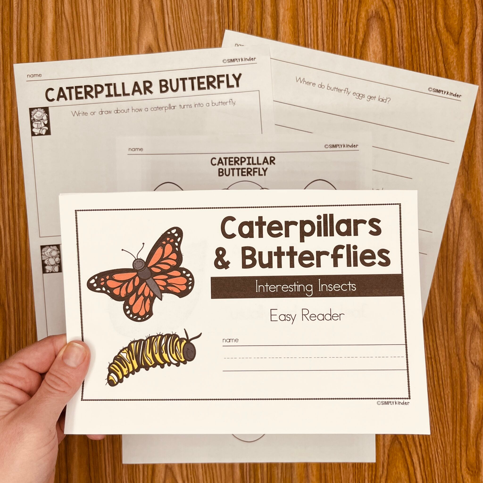 Butterflies and Caterpillars Easy Reader & Activities, Insects & Bugs ...