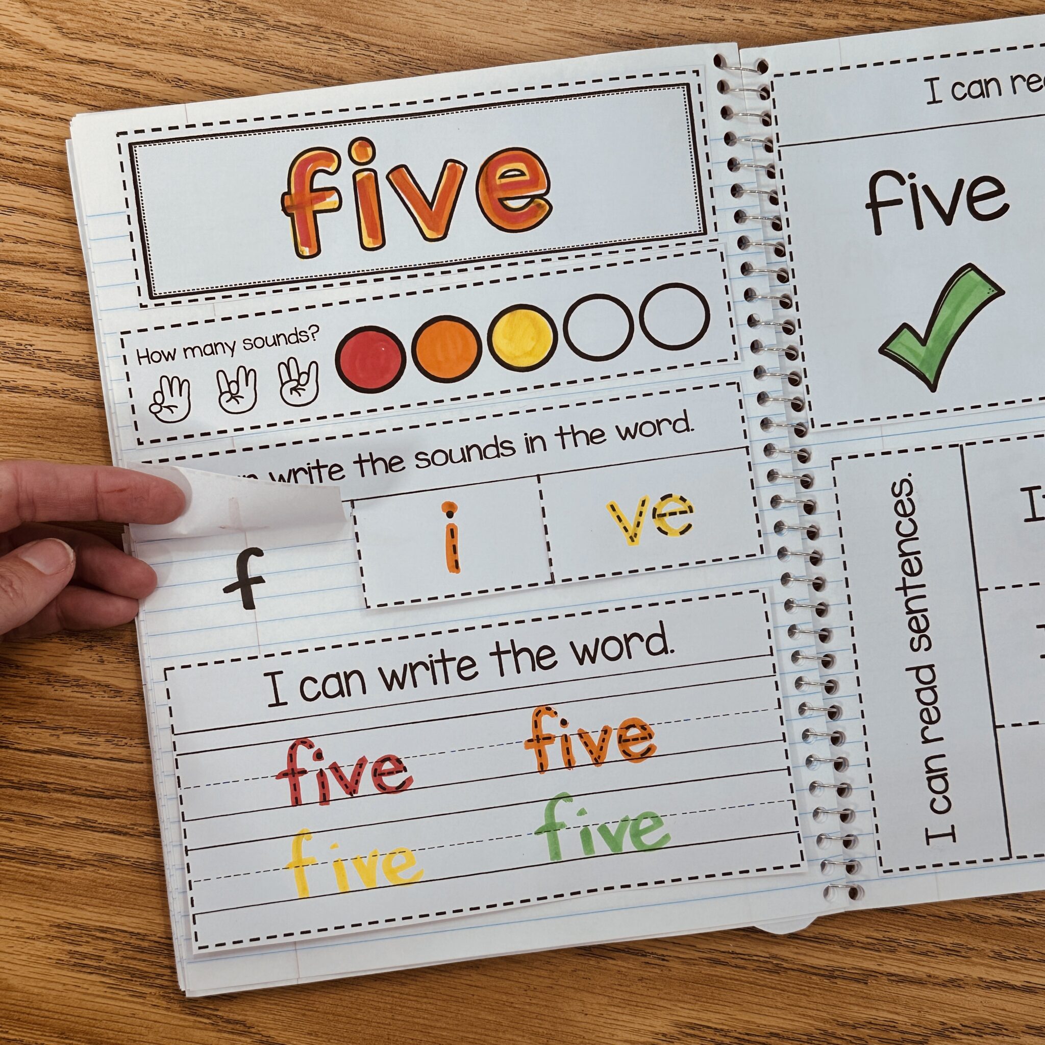 Number Word Five Interactive Notebook - Simply Kinder + Printable ...