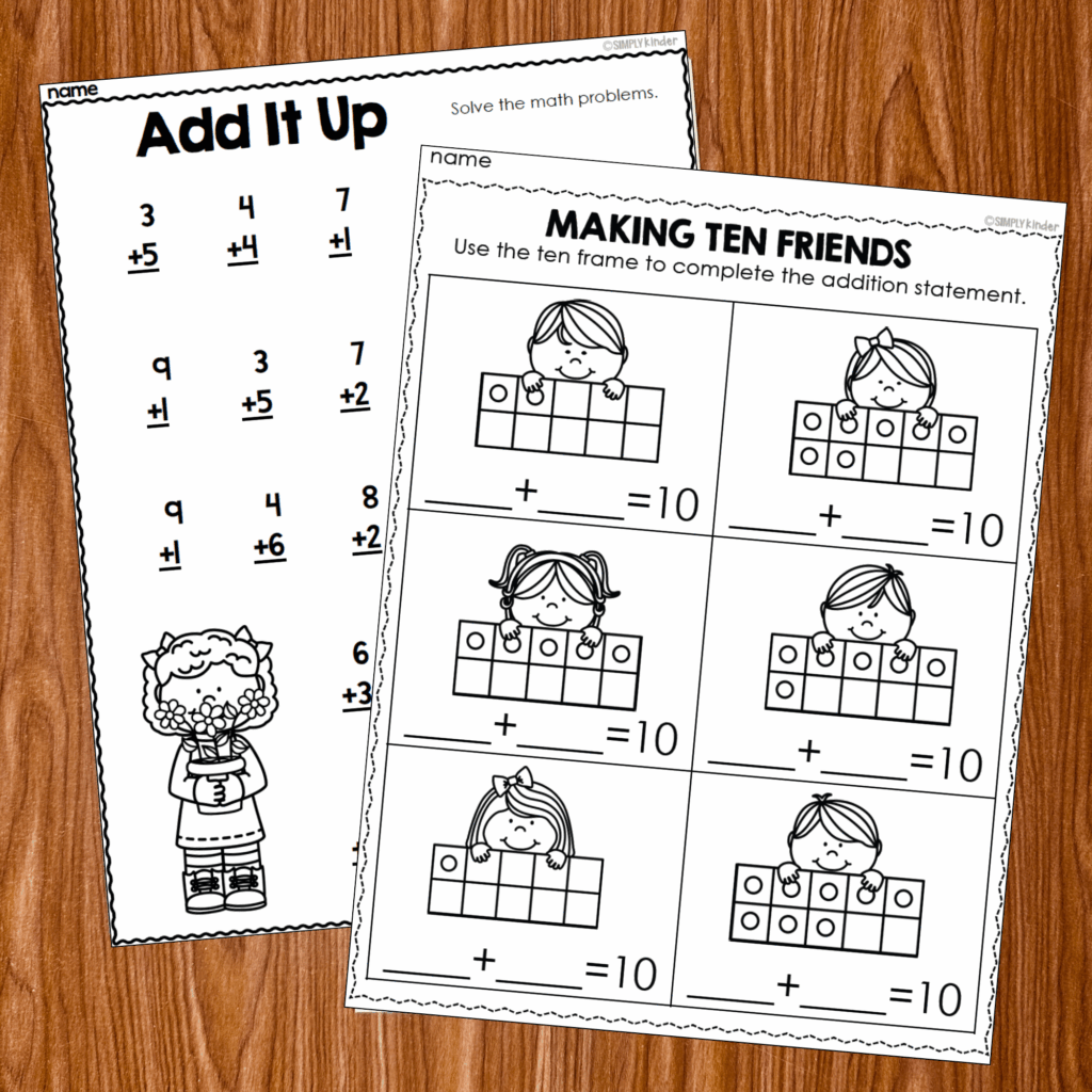 Spring No Prep Addition Review - Simply Kinder + Printable Membership