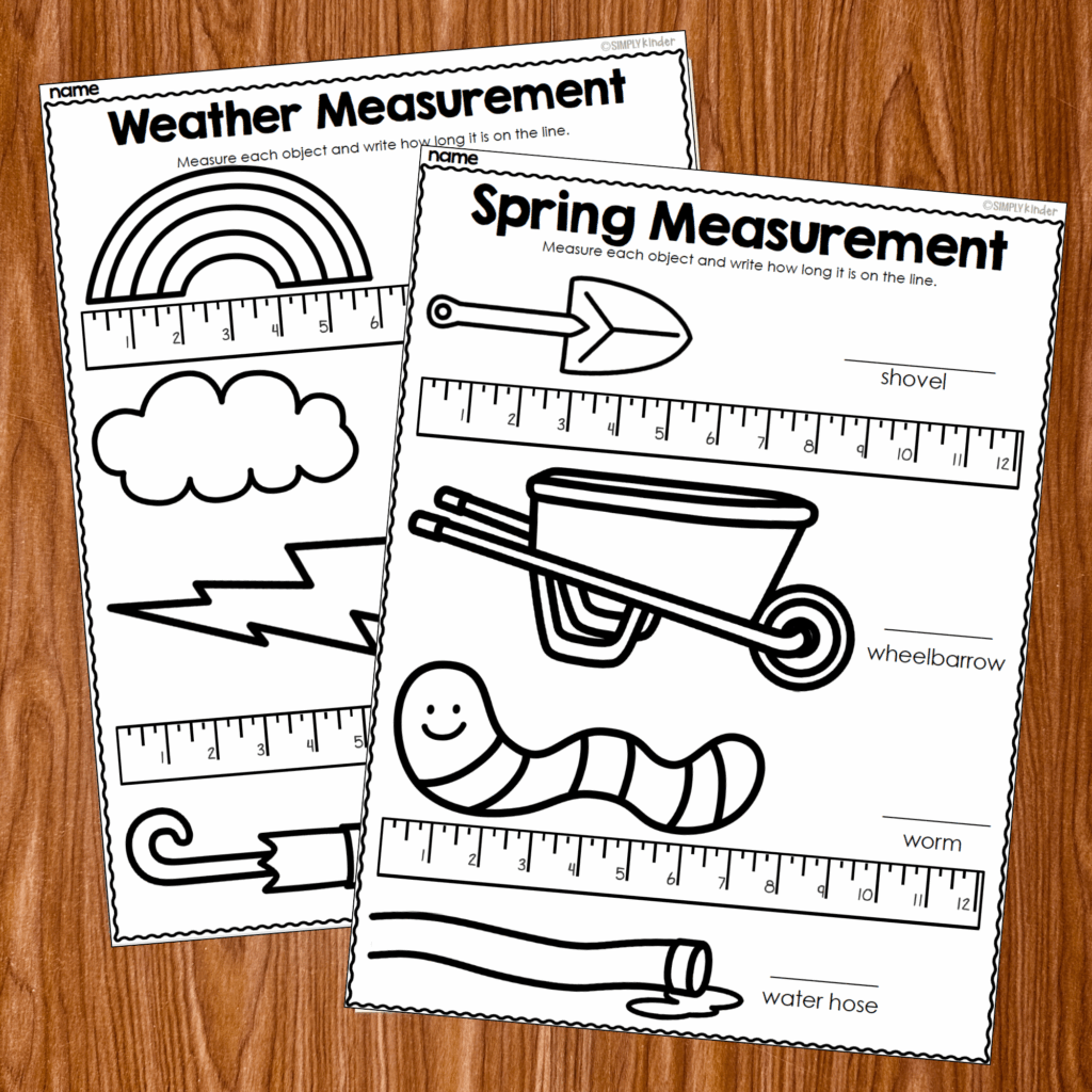 Spring No Prep Measurement Printables - Simply Kinder + Printable ...
