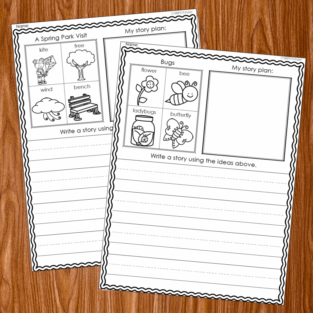 Spring No Prep Writing Printables - Simply Kinder + Printable Membership