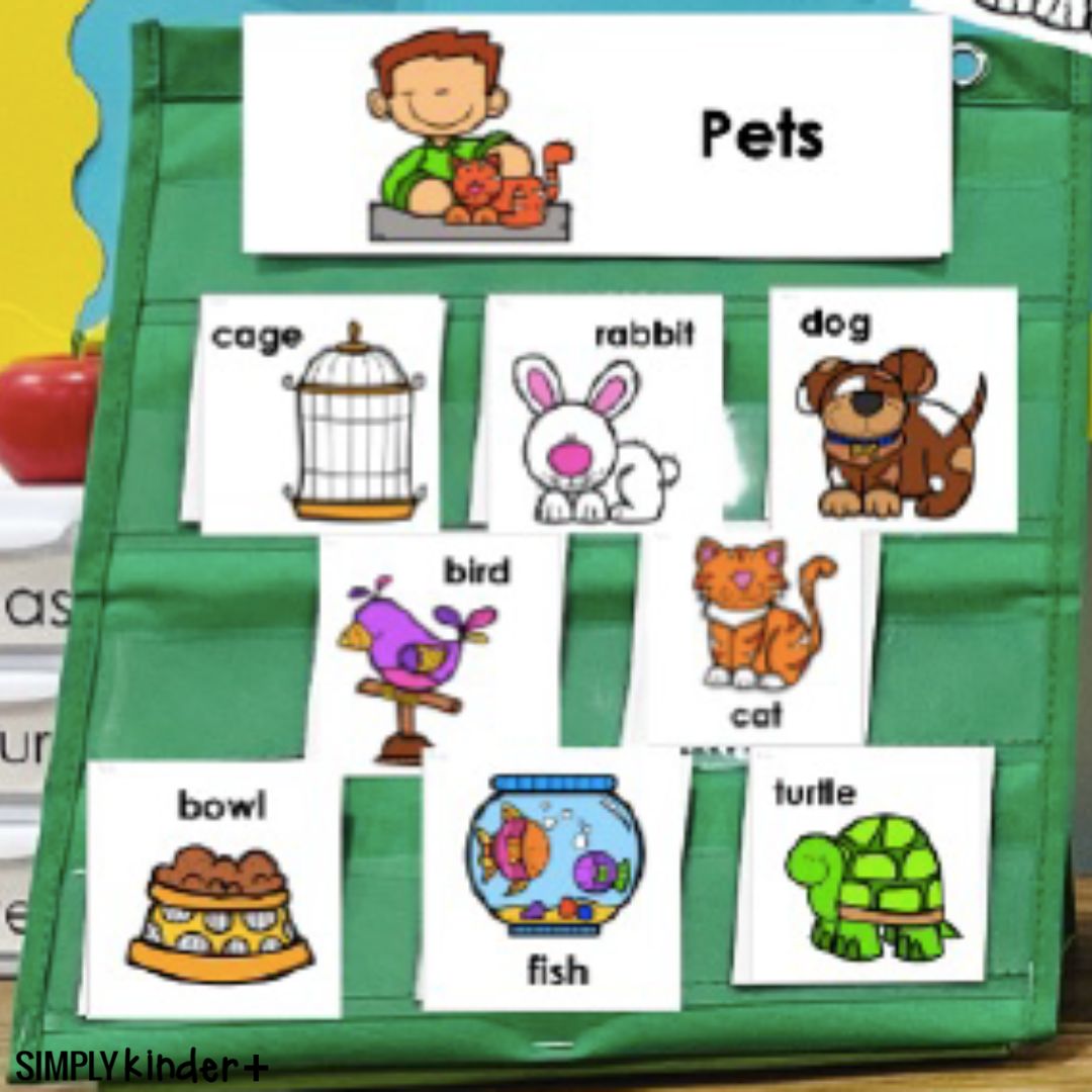 Pets Word Bank Writing Center - Simply Kinder + Printable Membership