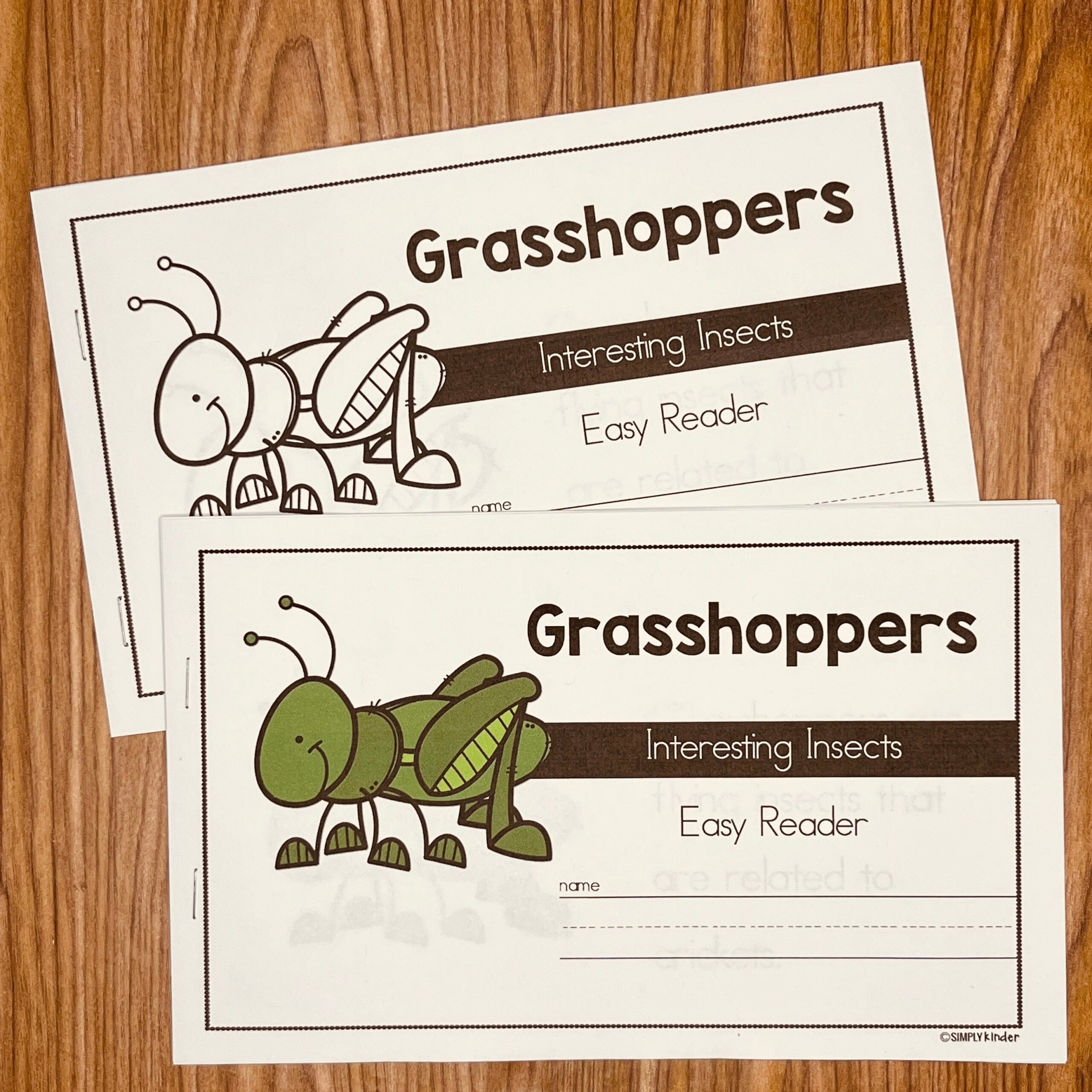 Grasshopper Easy Reader & Activities, Insects & Bugs - Simply Kinder Plus