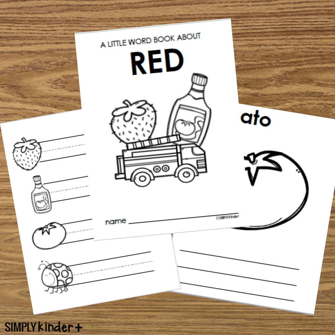 The Color Red Word Bank Writing Center - Simply Kinder + Printable ...