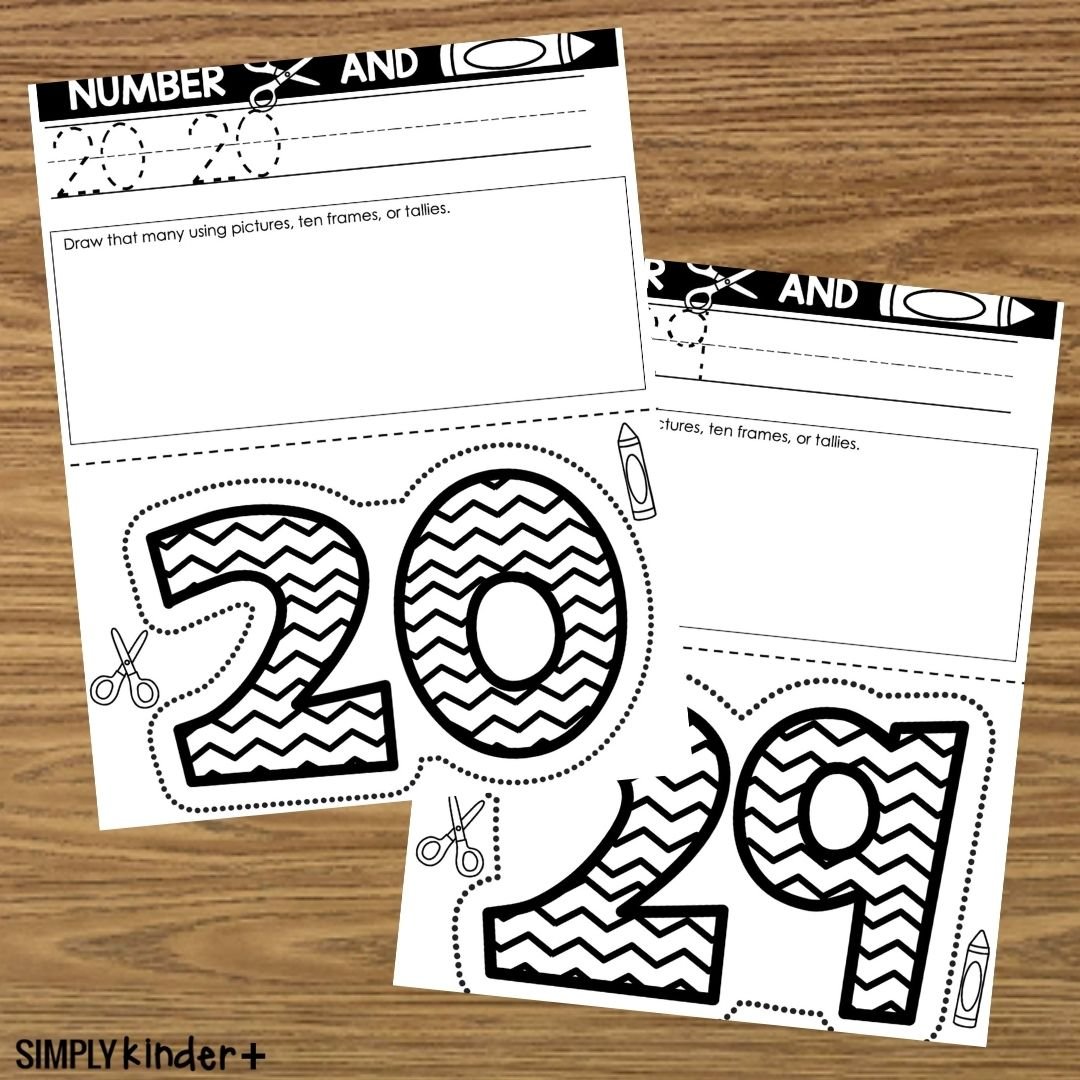 Number 20-29 Cut and Paste - Simply Kinder + Printable Membership