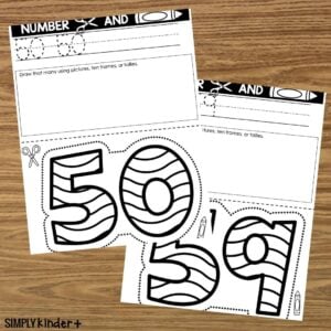 Number 50-59 Cut and Paste - Simply Kinder + Printable Membership
