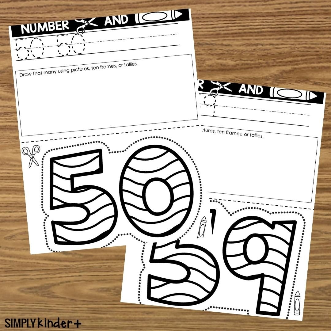Number 50-59 Cut and Paste - Simply Kinder + Printable Membership