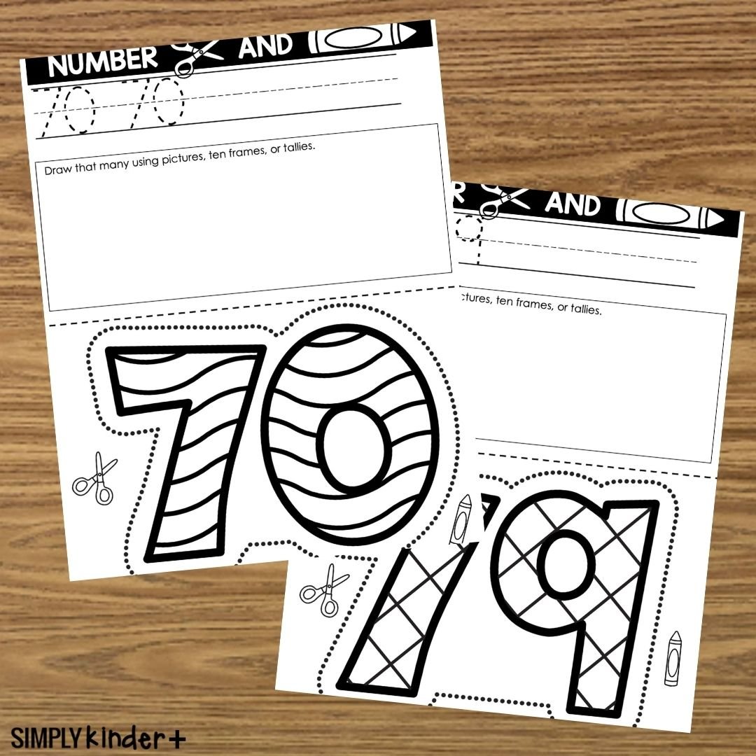 Number 70-79 Cut and Paste - Simply Kinder + Printable Membership