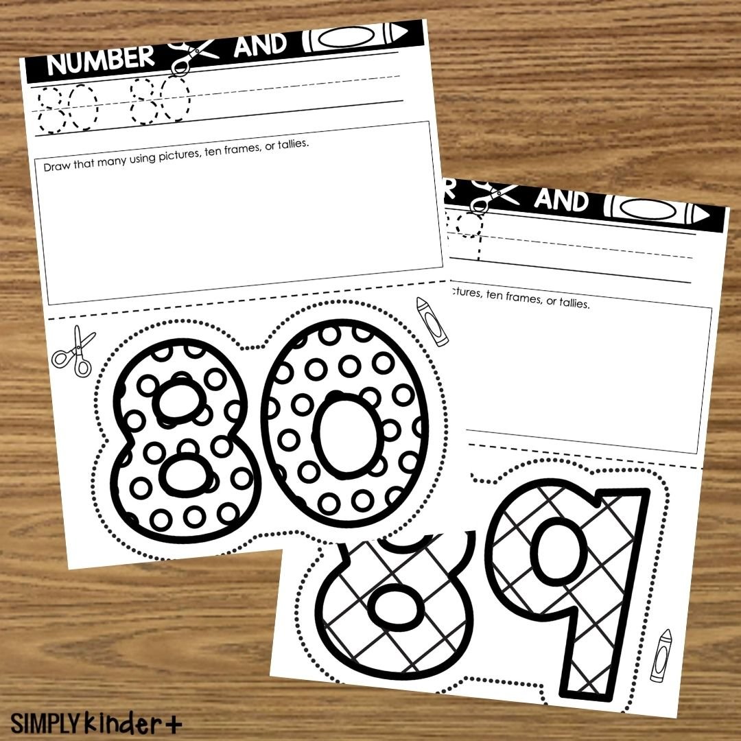 Number 80-89 Cut and Paste - Simply Kinder + Printable Membership