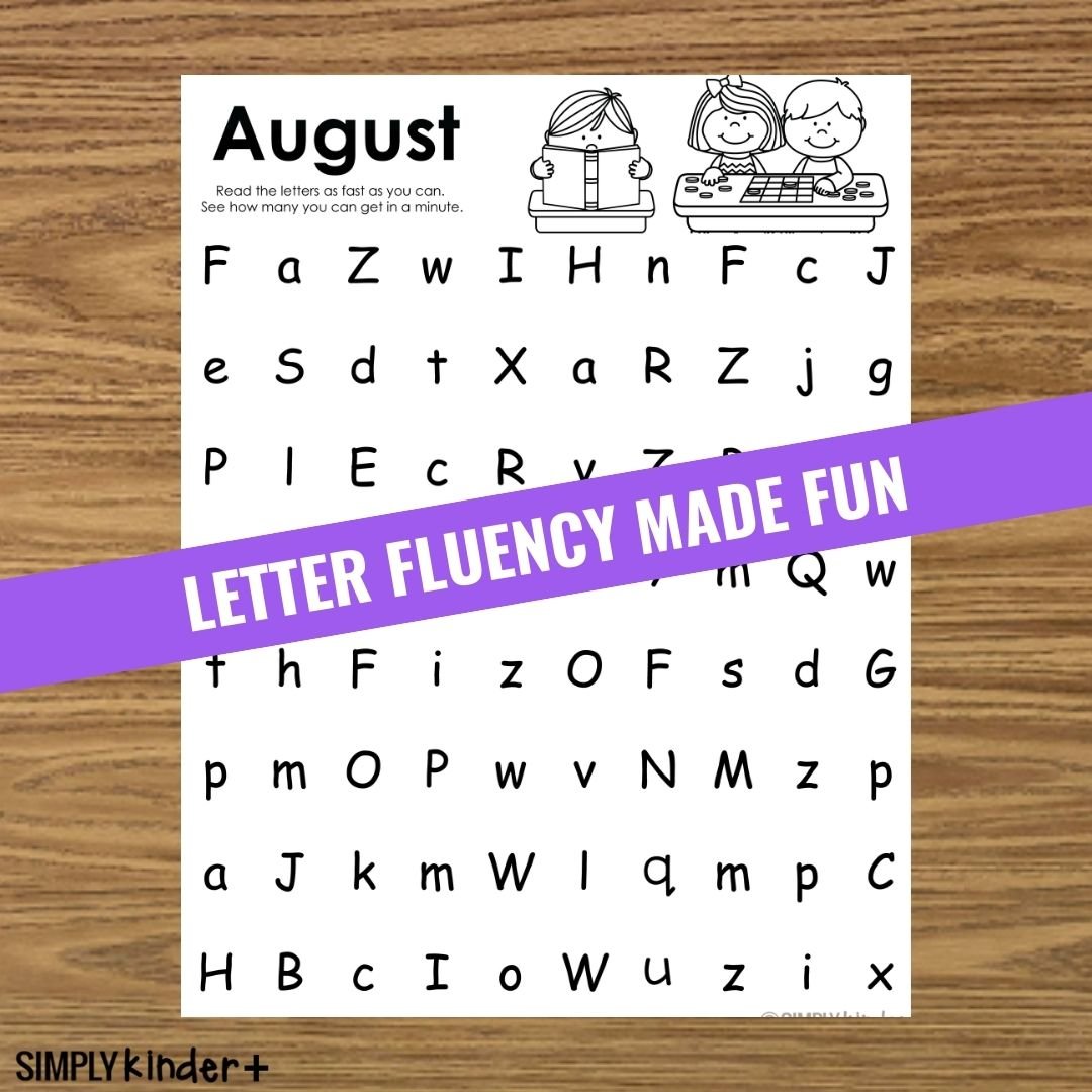 August Alphabet Letter Naming Fluency - Simply Kinder + Printable ...