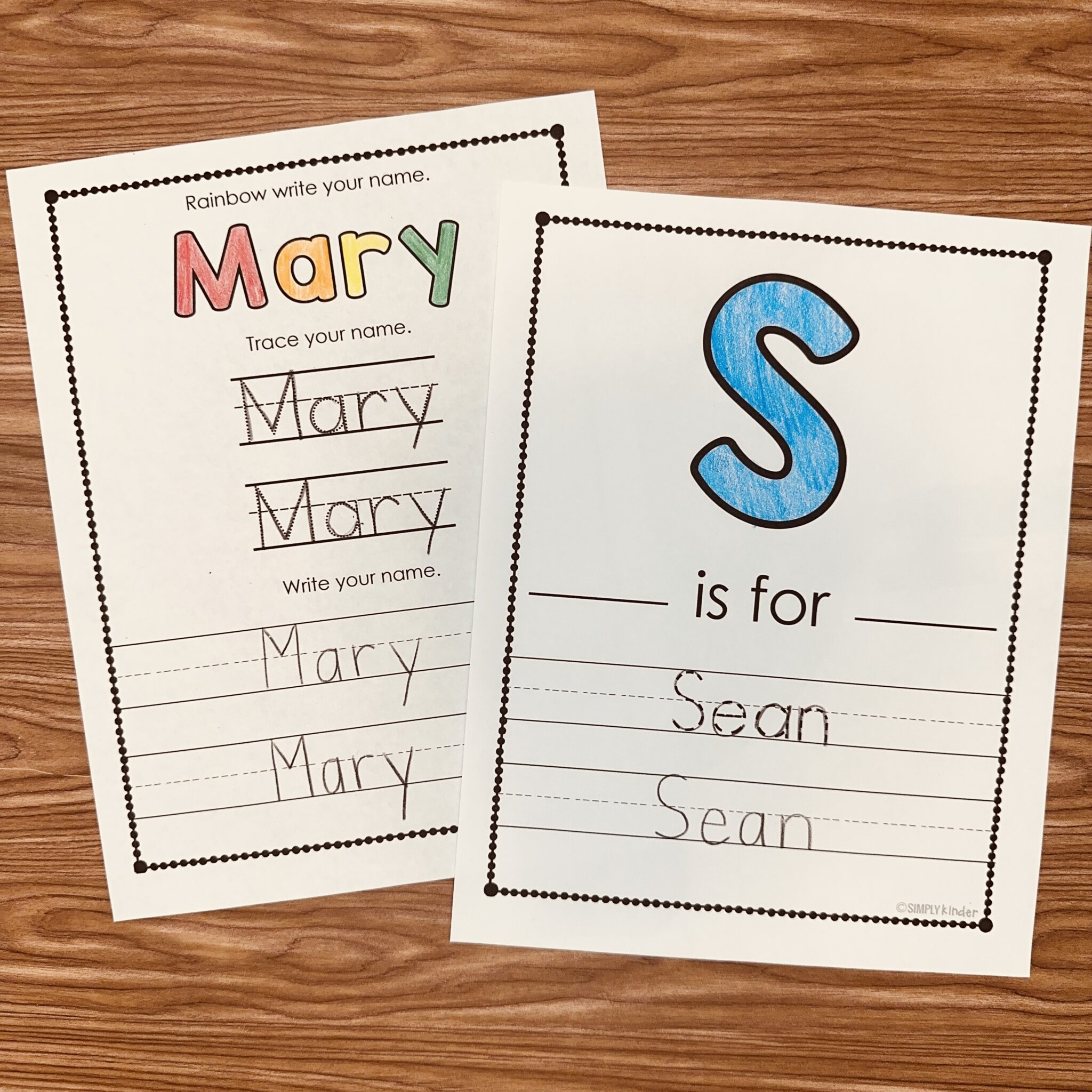 Editable Name First Names: Set 1 - Simply Kinder + Printable Membership