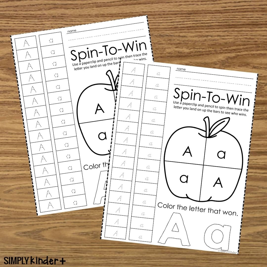 Letter A Spin To Win - Simply Kinder + Printable Membership