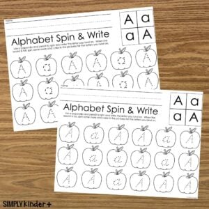 Letter A Spin And Write - Simply Kinder + Printable Membership