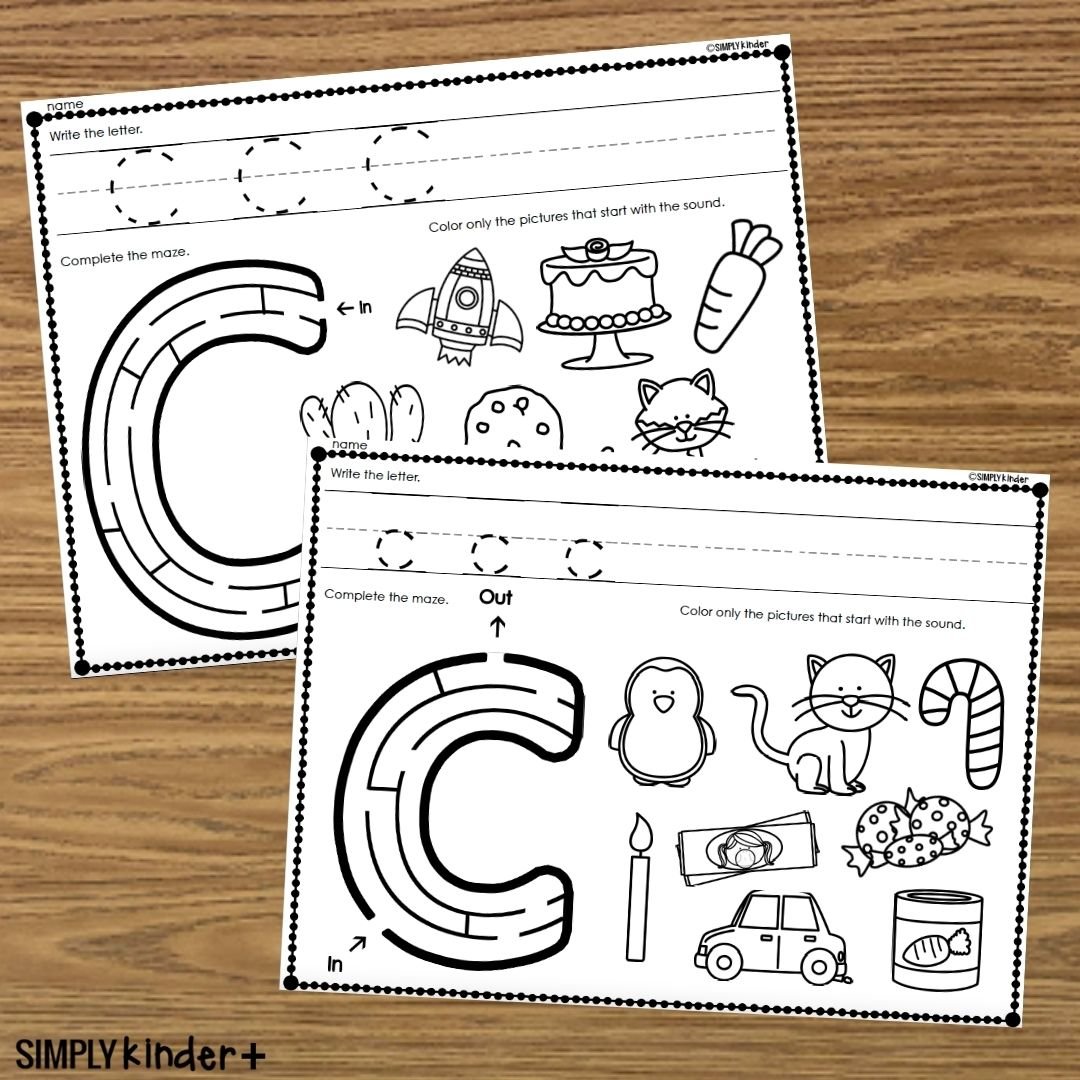 Letter C Alphabet Mazes - Simply Kinder + Printable Membership