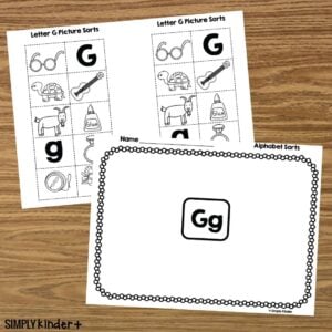 Letter G Alphabet Sort - Simply Kinder + Printable Membership