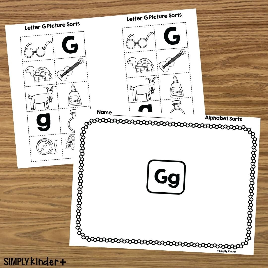 Letter G Alphabet Sort - Simply Kinder Plus
