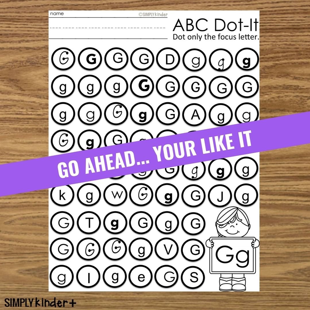 Letter G Dot It - Simply Kinder + Printable Membership