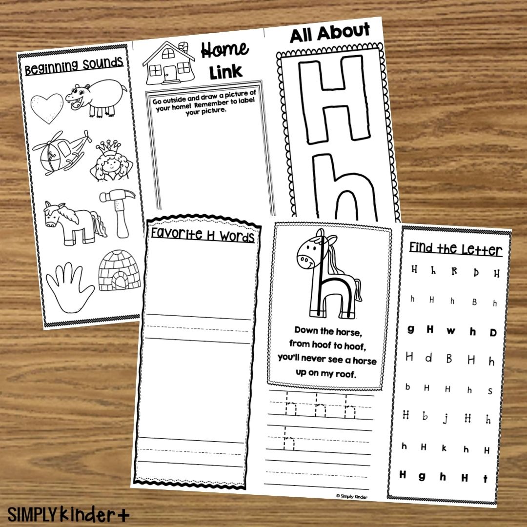 Letter H Alphabet Brochures - Simply Kinder + Printable Membership