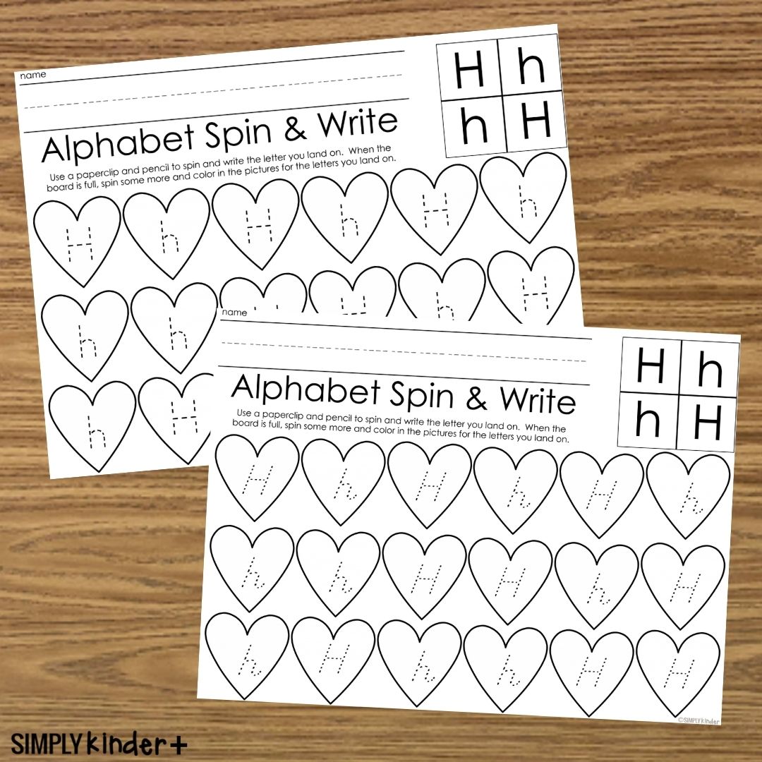 Letter H Spin And Write - Simply Kinder + Printable Membership