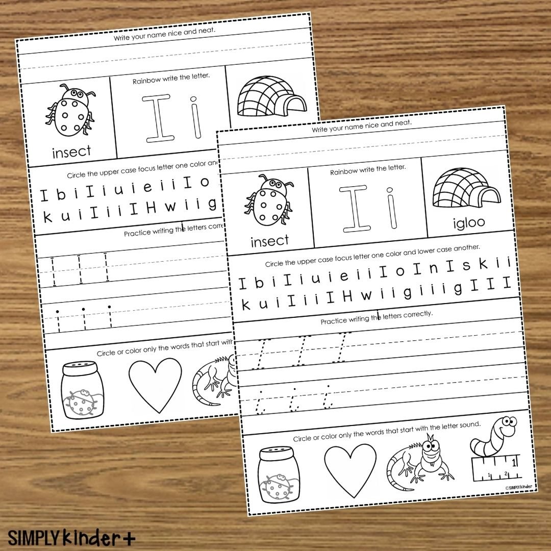 Letter I Practice Alphabet Page - Simply Kinder + Printable Membership