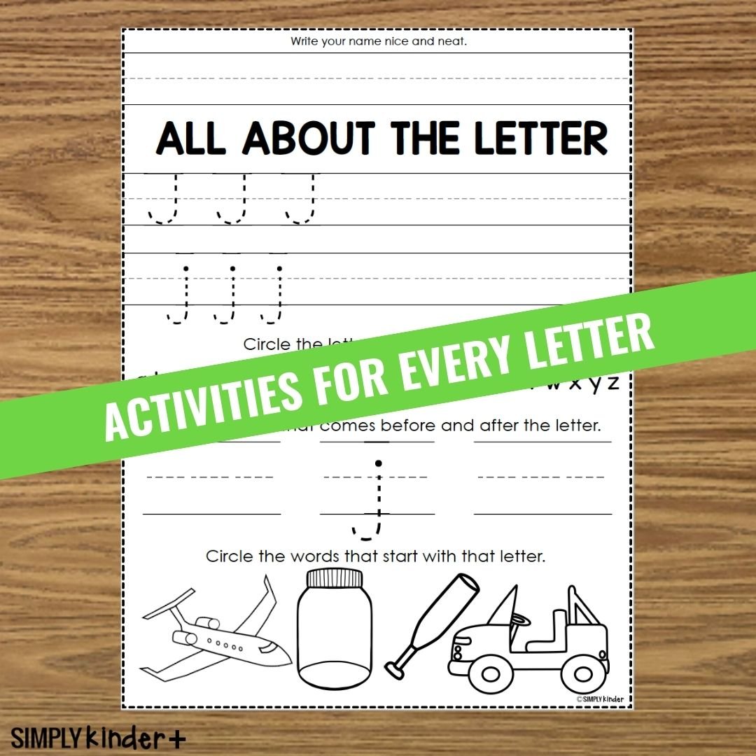 Letter J Before and After Printable - Simply Kinder + Printable Membership