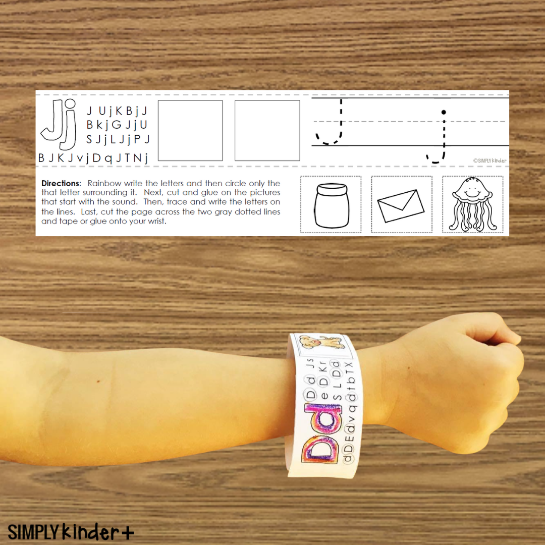 Letter J Alphabet Bracelet - Simply Kinder + Printable Membership