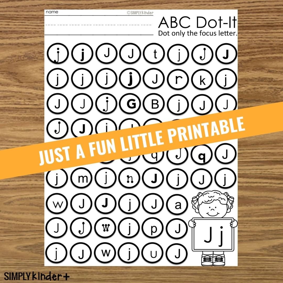 Letter J Dot It - Simply Kinder + Printable Membership