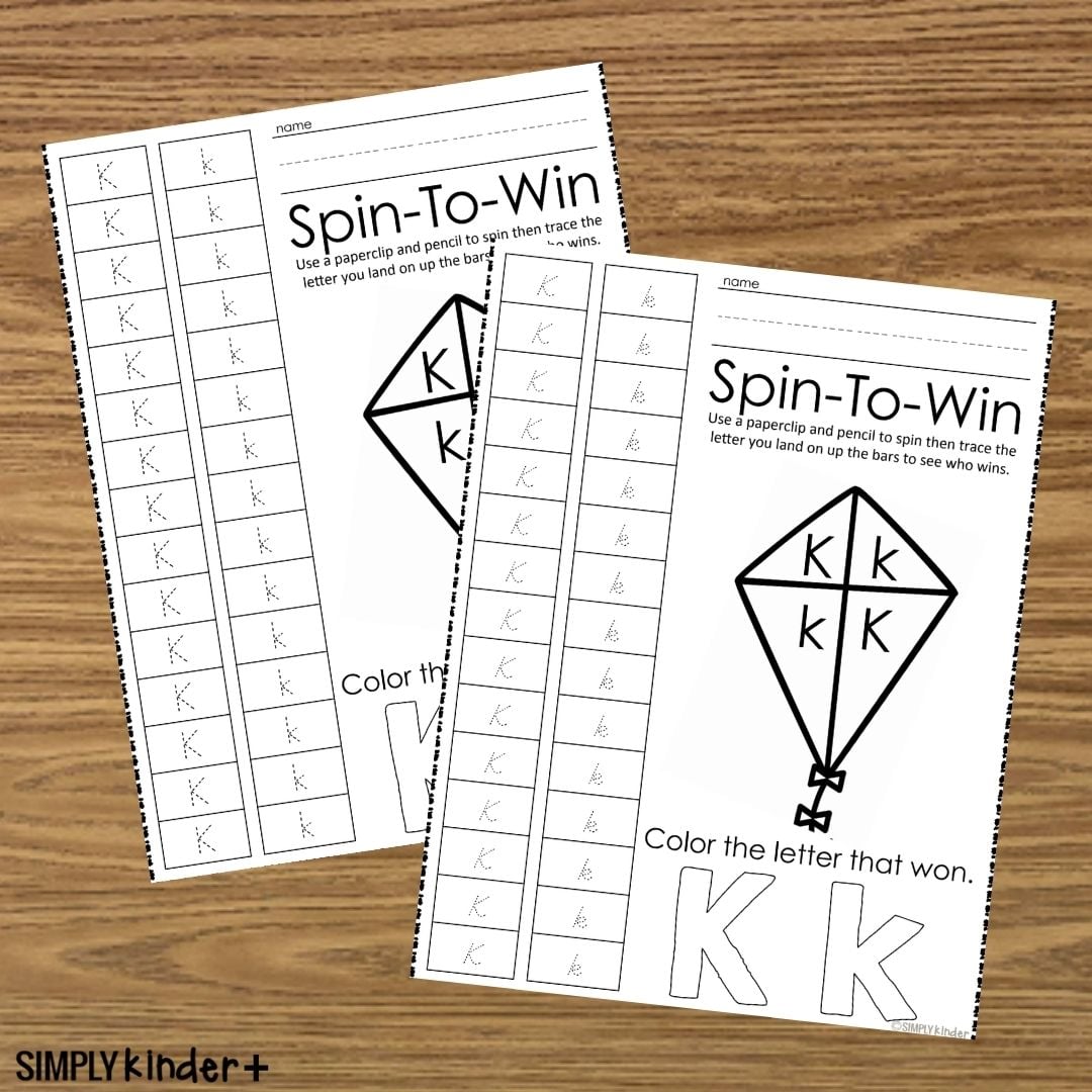 Letter K Spin To Win - Simply Kinder + Printable Membership