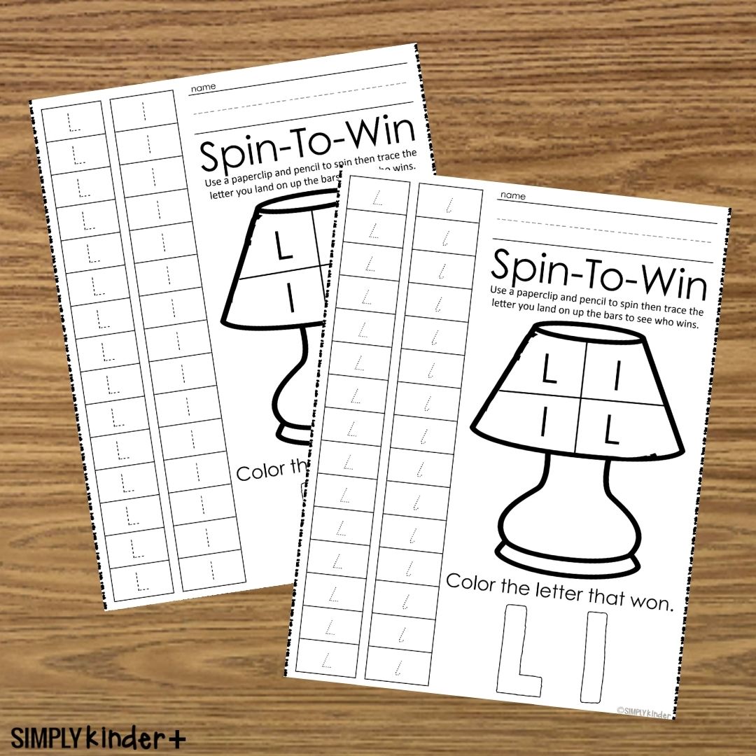 Letter L Spin To Win - Simply Kinder + Printable Membership