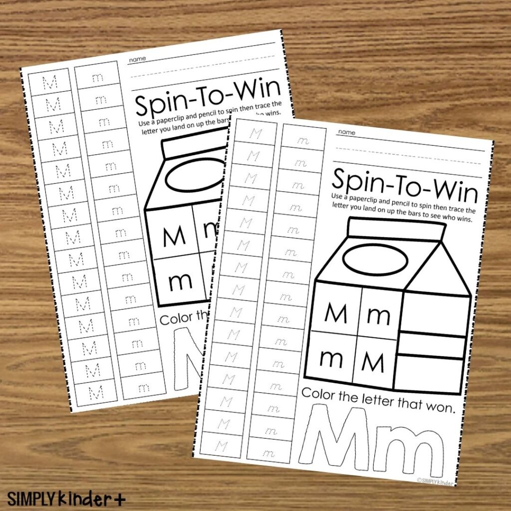 Letter M Spin To Win - Simply Kinder + Printable Membership